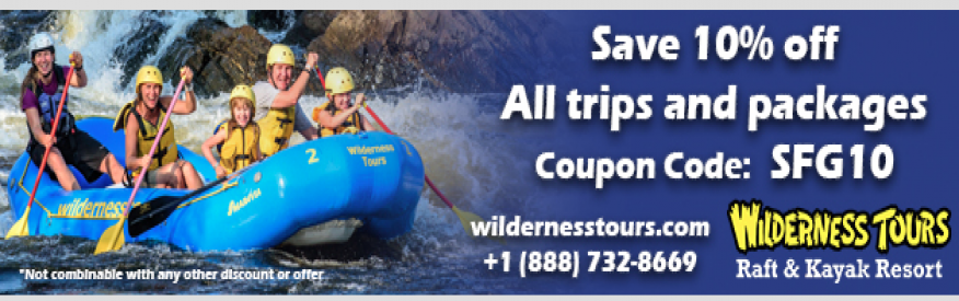 Wilderness Tours Rafting and Kayaking Resort Coupon - 10% Off